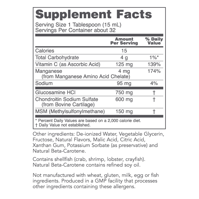 Liquid Glucosamine & Chondroitin with MSM - Protocol for Life Balance