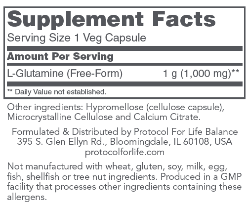 L-Glutamine 1,000 mg -Glutamine - Protocol for Life Balance