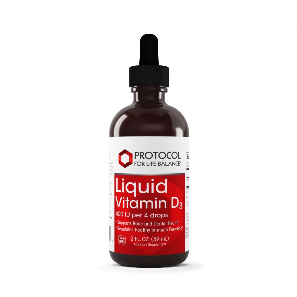 Liquid Vitamin D3 400 IU (10 mcg) per 4 drops - Protocol for Life Balance